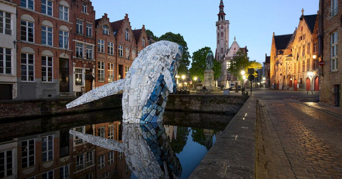 Architecture Firm Creates 4-Story-Tall Whale From Ocean Plastic