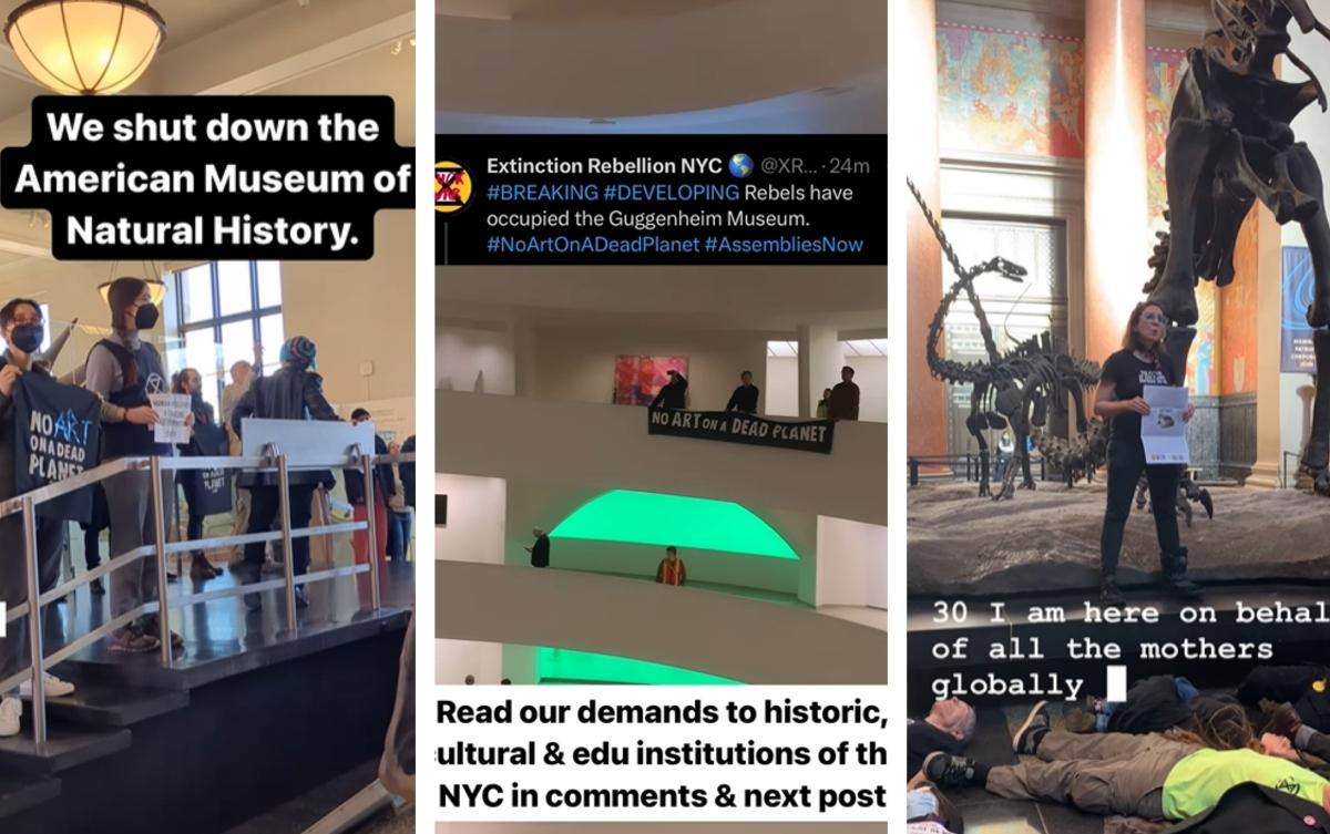 Extinction Rebellion Stages Climate Protests Staged at NYC Museums