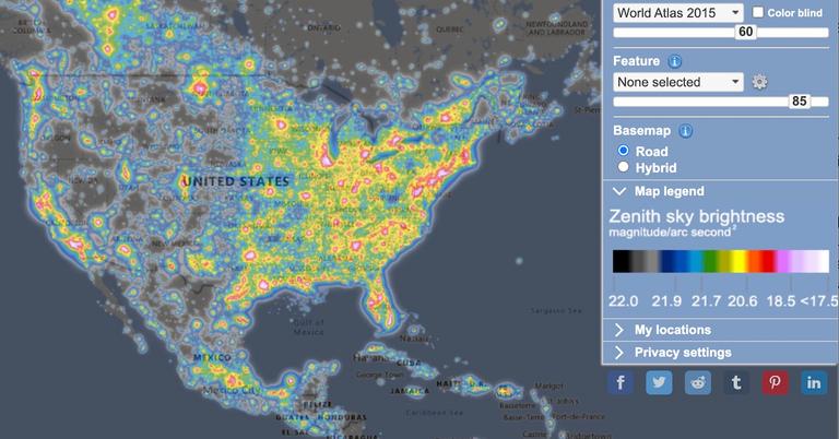 U.S. Light Pollution Map Shows Which Cities Are Most Affected