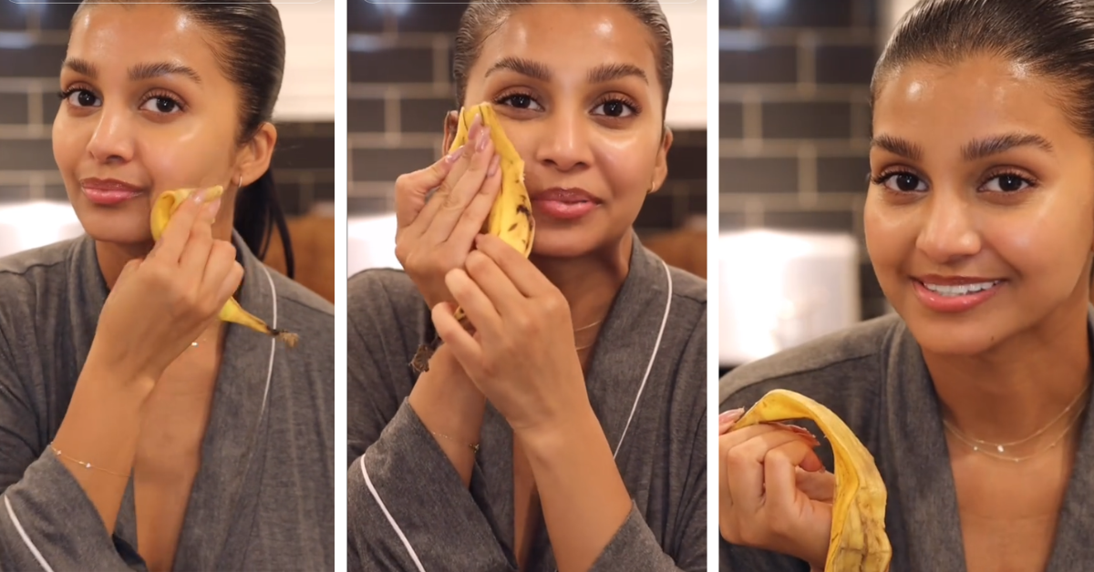 Social Media Users Swear By Using Banana Skins for Face Treatments