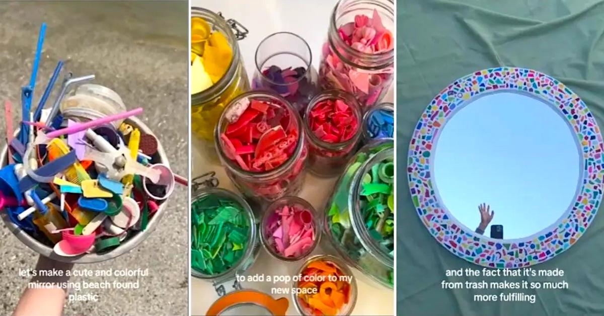 Artist Shares TikTok Video Turning Beach Litter Into Art