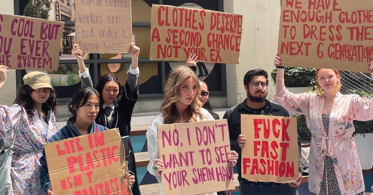 Protestors Picket Shein on Earth Day to Urge Fast Fashion Reform